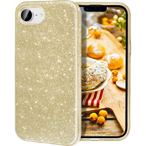 DRQSFA-Compatible with iPhone 16E, Glitter Sparkly Shiny Bling Rubber ...