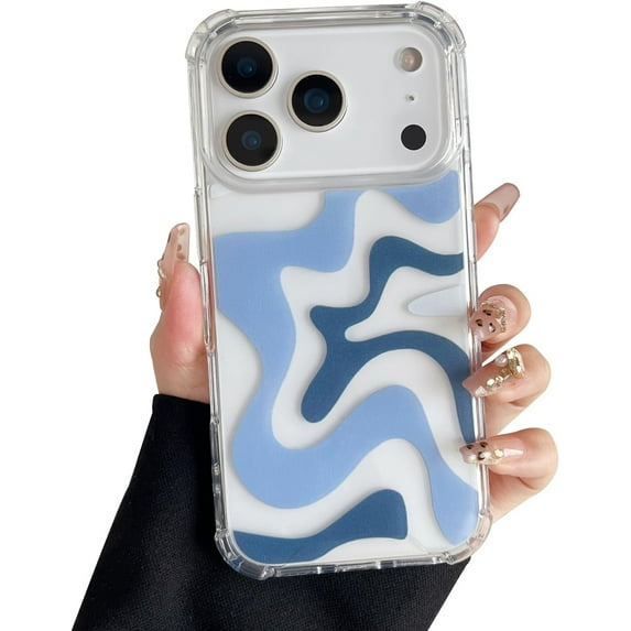 DRQSFA-Compatible with iPhone 17 Pro Case, Cute Art Wavy Painted for ...