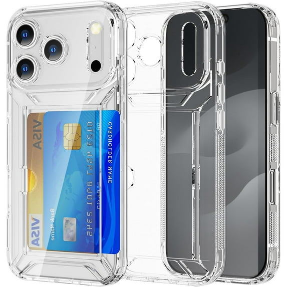 DRQSFA-Compatible with iPhone 17 Pro Max Case with Card Holder Clear ...