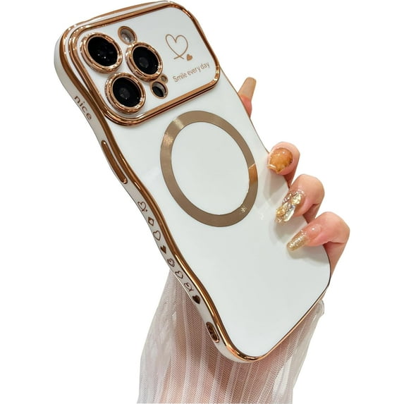 DRQSFA-Magnetic Case for iPhone 14 Pro Max Work with Magsafe, Curly ...