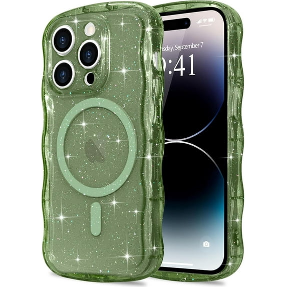 DRQSFA-Magnetic for iPhone 14 Pro Max Case Clear, Sparkly Bling Glitter ...