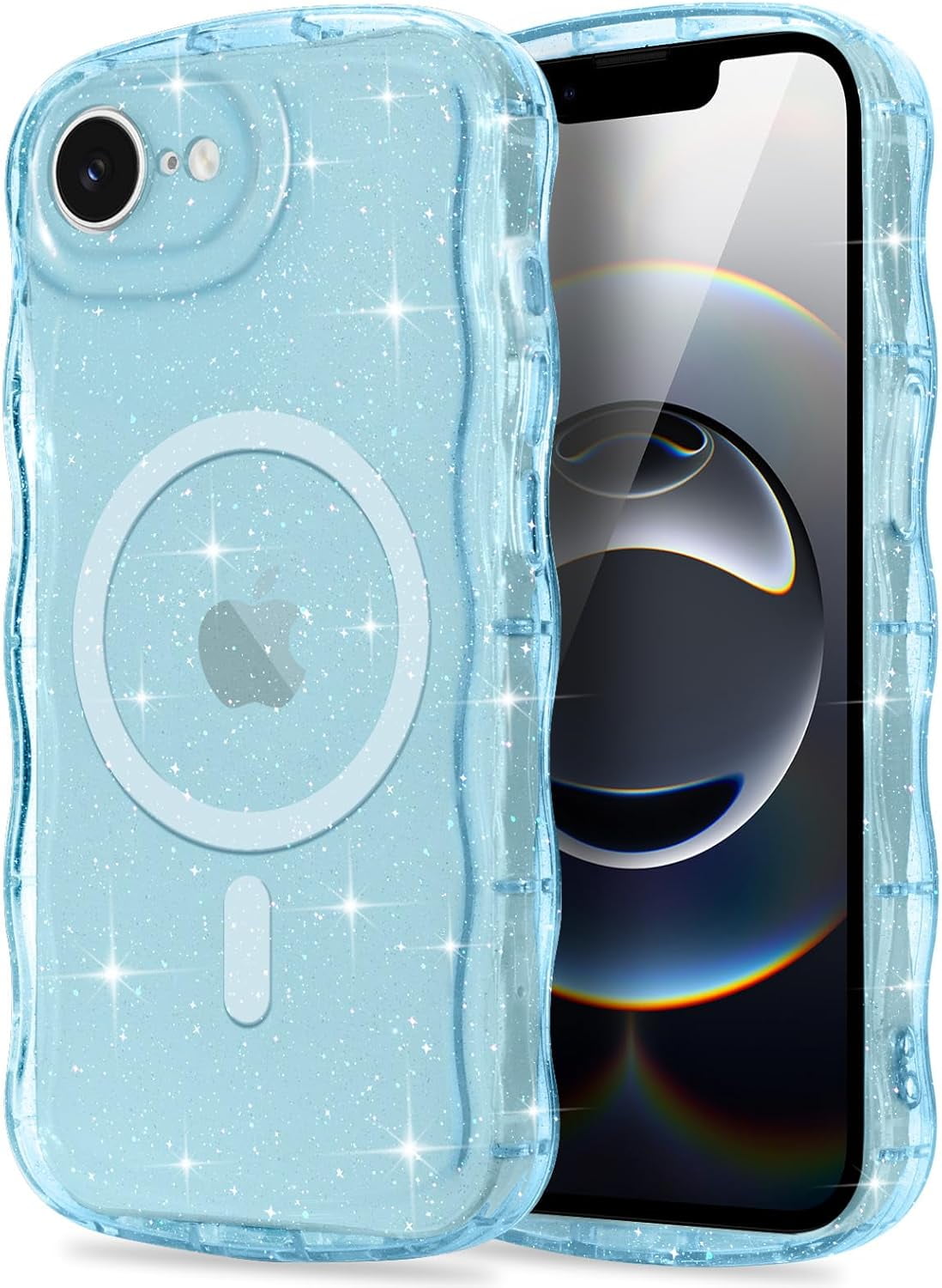 DRQSFA-Magnetic for iPhone 16e Case Clear, Sparkly Bling Glitter Cute ...
