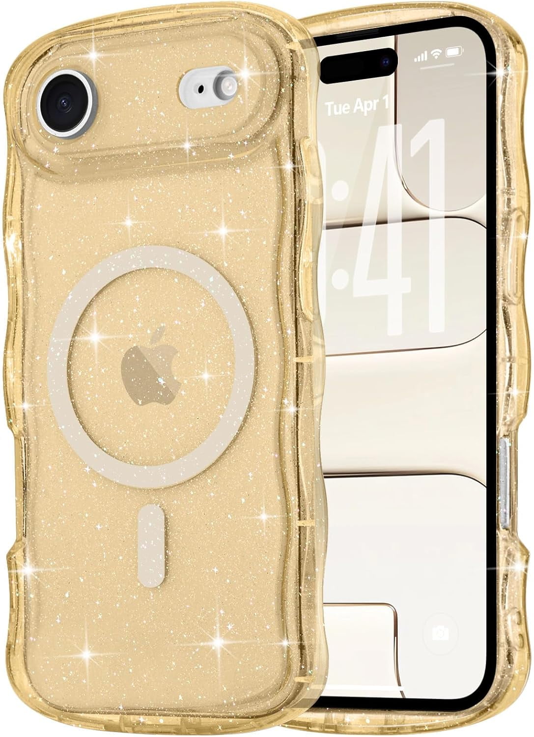 DRQSFA-Magnetic for iPhone Air Case Clear, Sparkly Bling Glitter Cute ...