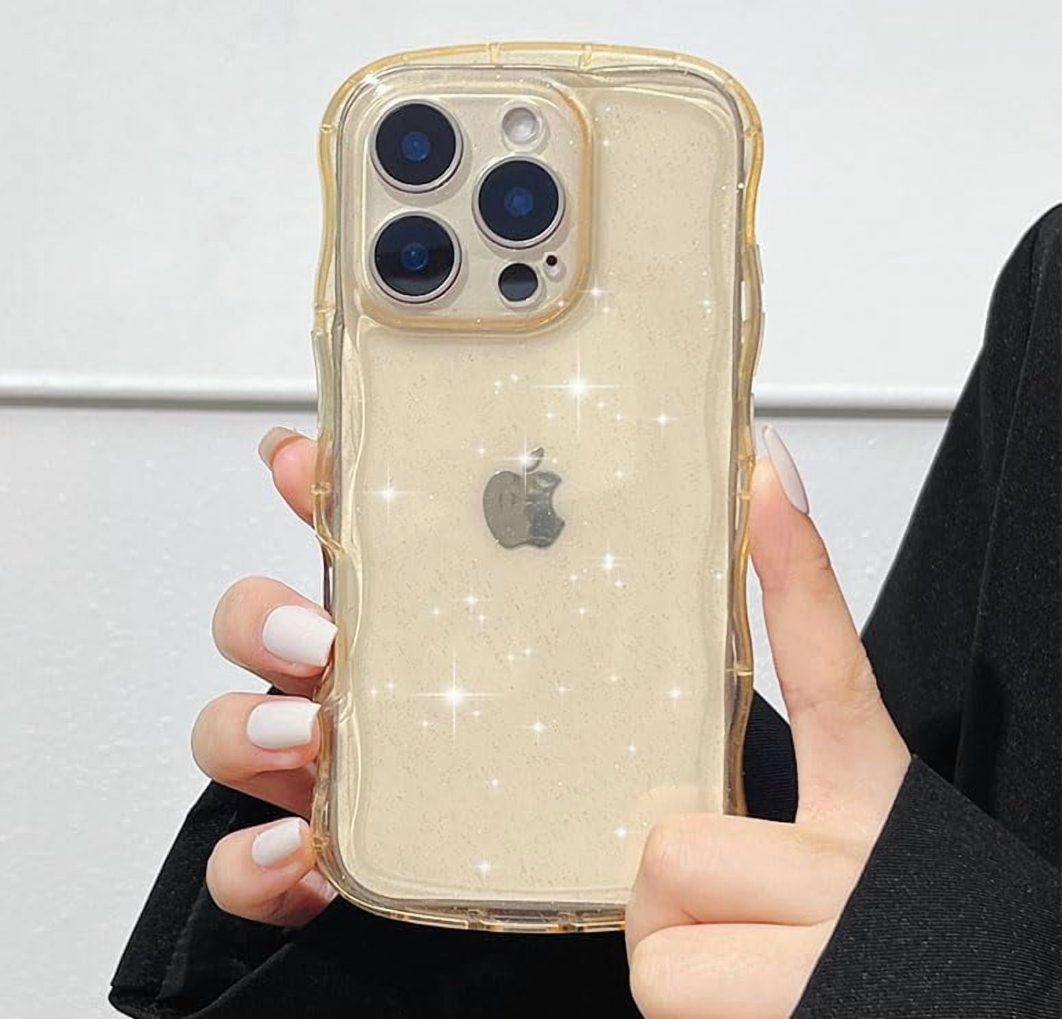 DRQSFA-Phone Case for iPhone 16,Cute Clear Curly Wavy Frame Wave Case ...