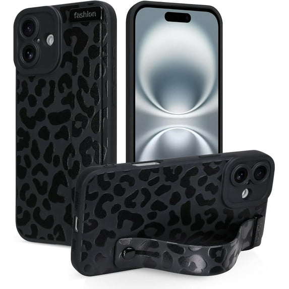 DRQSFA-Silicone Case for iPhone 16 with Finger Hand Wrist Strap ...