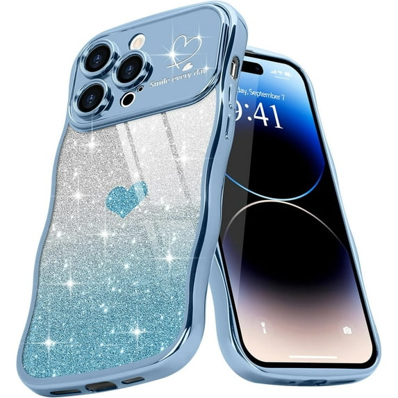 DRQSFA-for iPhone 14 Pro Case for Women Girls Cute Curly Wavy Frame ...