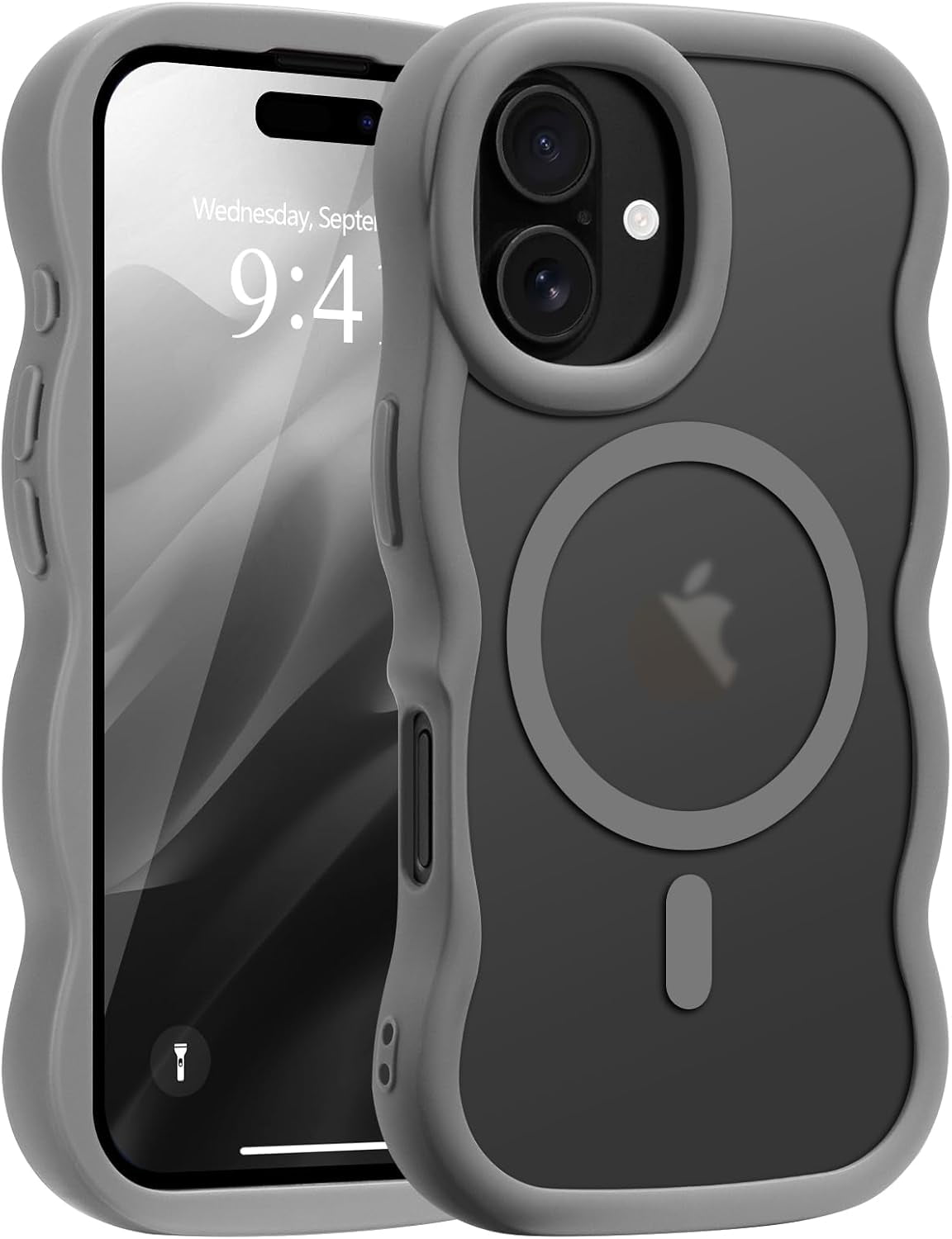 DRQSFA-for iPhone 16 Case, Curly Wavy Frame Hard Translucent Matte ...