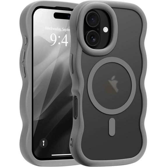 DRQSFA-for iPhone 16 Case, Curly Wavy Frame Hard Translucent Matte ...