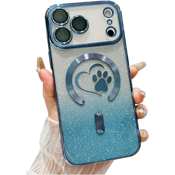 DRQSFA-for iPhone 17 Pro Max Case, Glitter Clear Cute Paw Love Heart ...