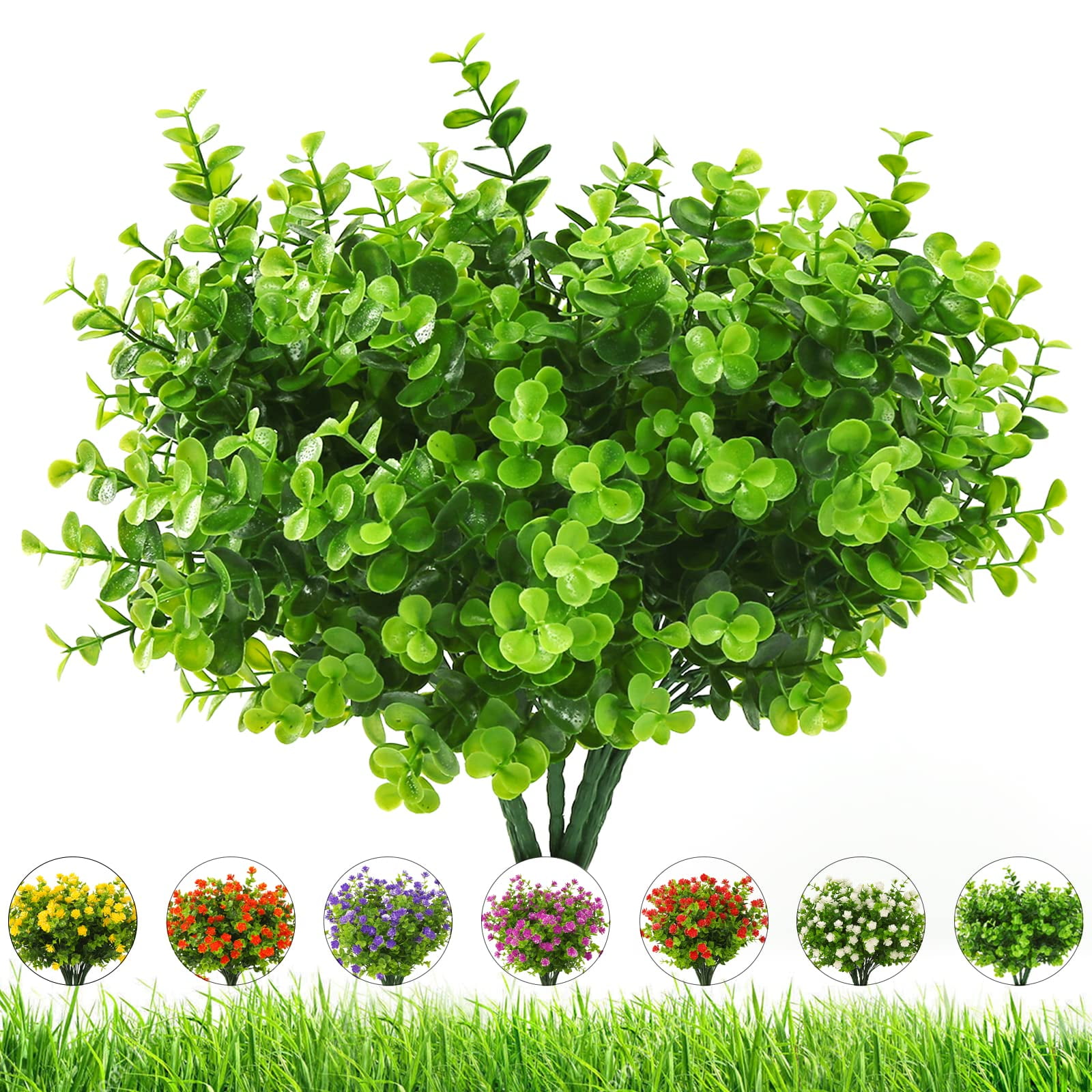 DRT DERUITAI Artificial Flowers Outdoor,8 Bundles UV Resistant Outdoor ...