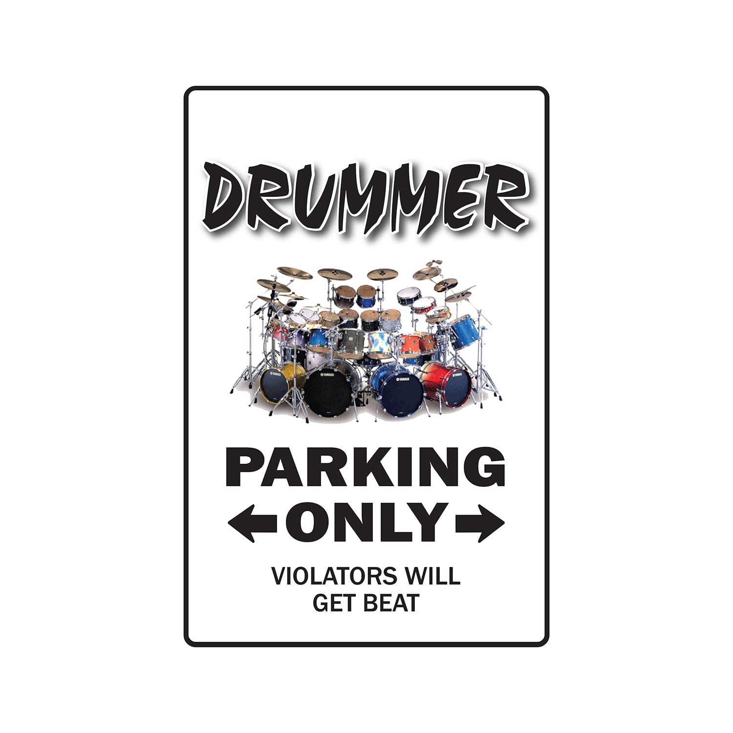 DRUMMER Aluminum Sign drum set instrument music sticks cymbals hi hat ...