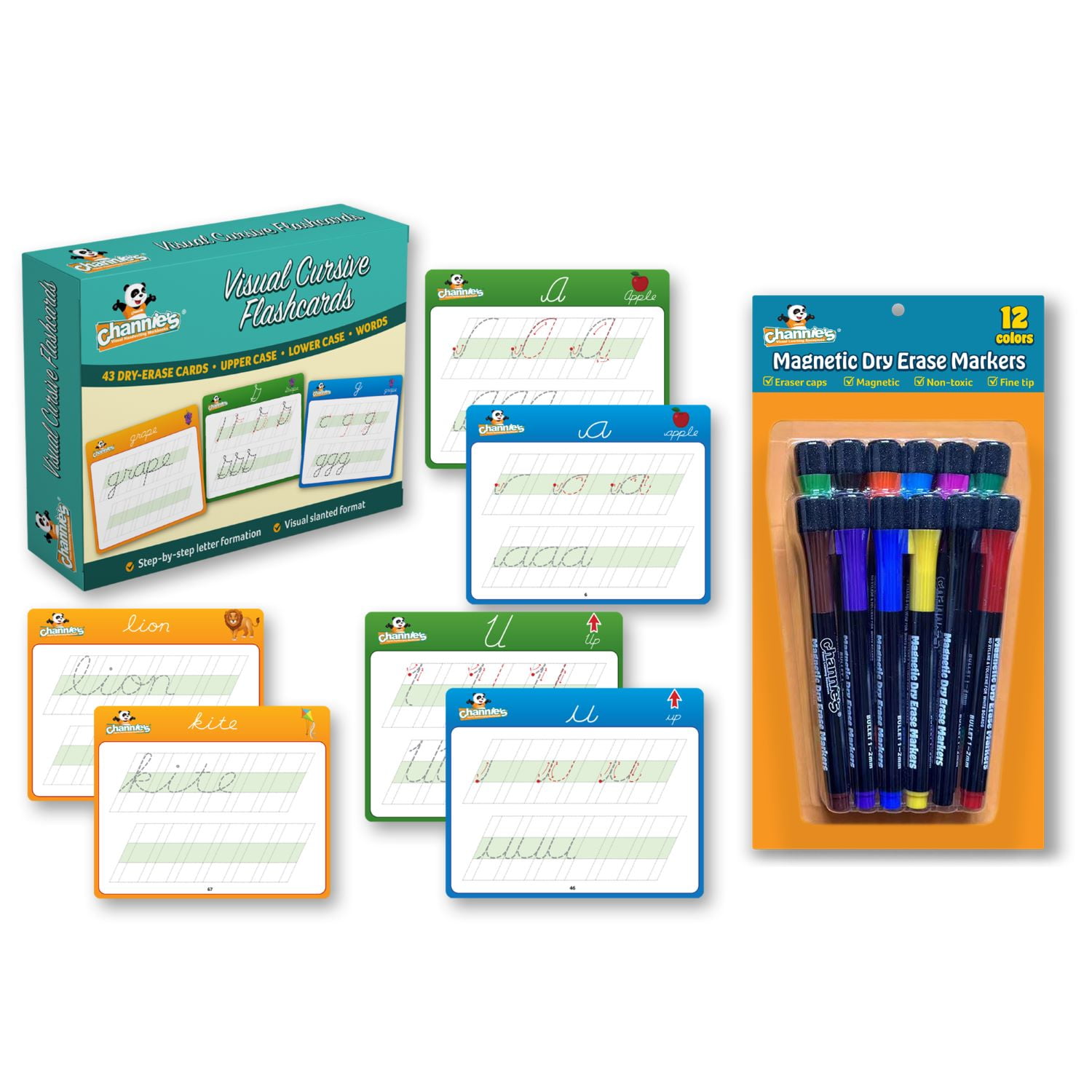 DRY ERASE KIT: Dry Erase Visual Cursive Flash Cards & Dry Erase ...