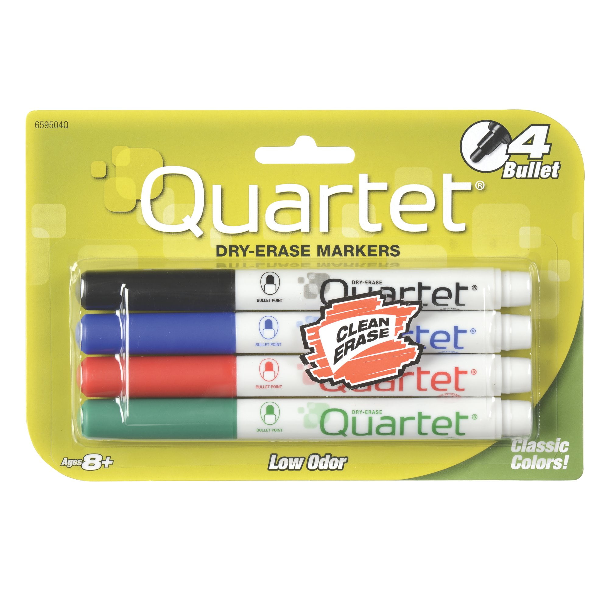 Quartet Low Odor Dry-Erase Markers, Bullet Tip, Assorted Classic Colors ...
