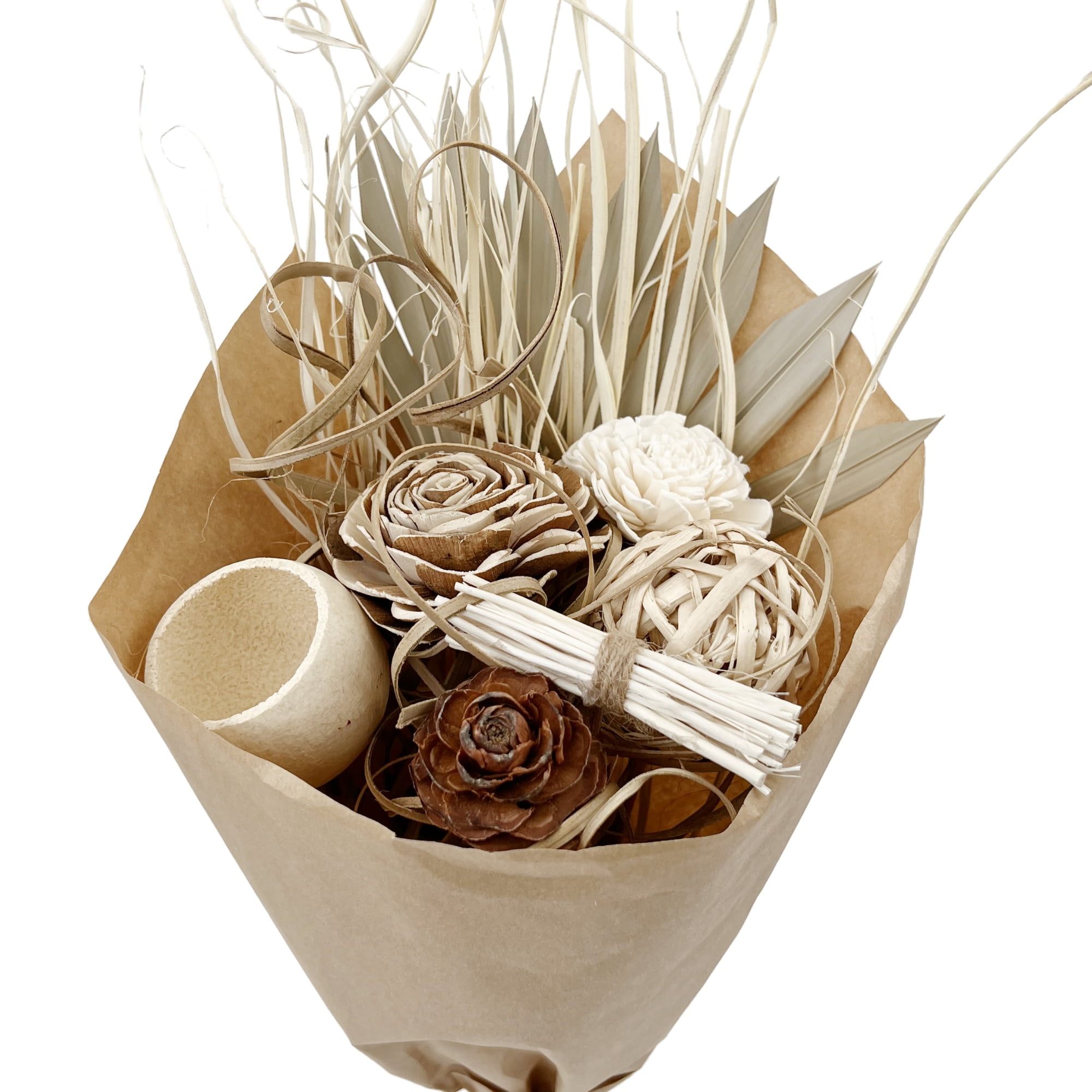 22" Dried Mixed Floral Toasted Botanicals Bouquet - Walmart.com