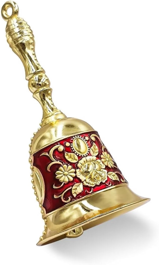DRealm Hand Call Bells,Brass Dinner Bell Service Bell Wedding Bells Pet ...