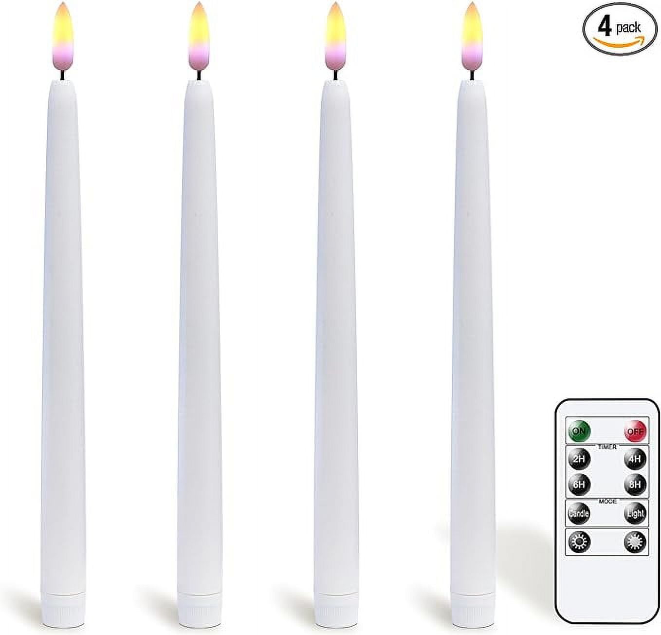 DRomance 11" Flameless Taper Candles Battery Operated Remote and Timer ...