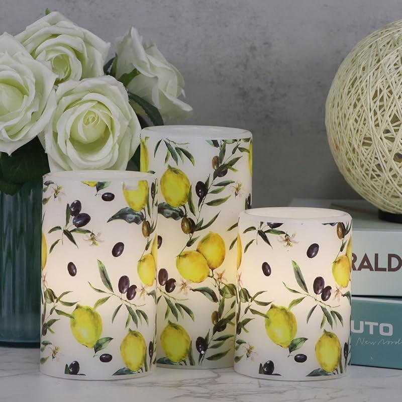 DRomance Hydrangea Glass Flameless Candles with Remote Timer Battery ...