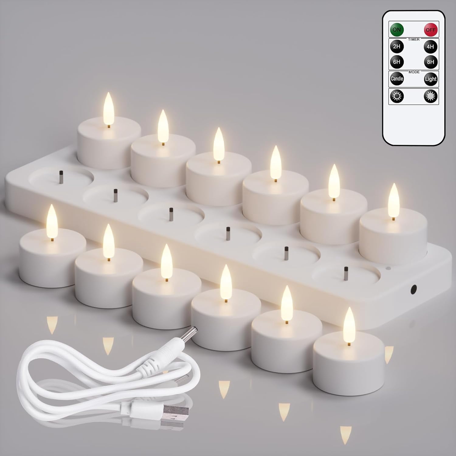 DRomance Rechargeable Flameless Votive Candles with Remote and Timer ...