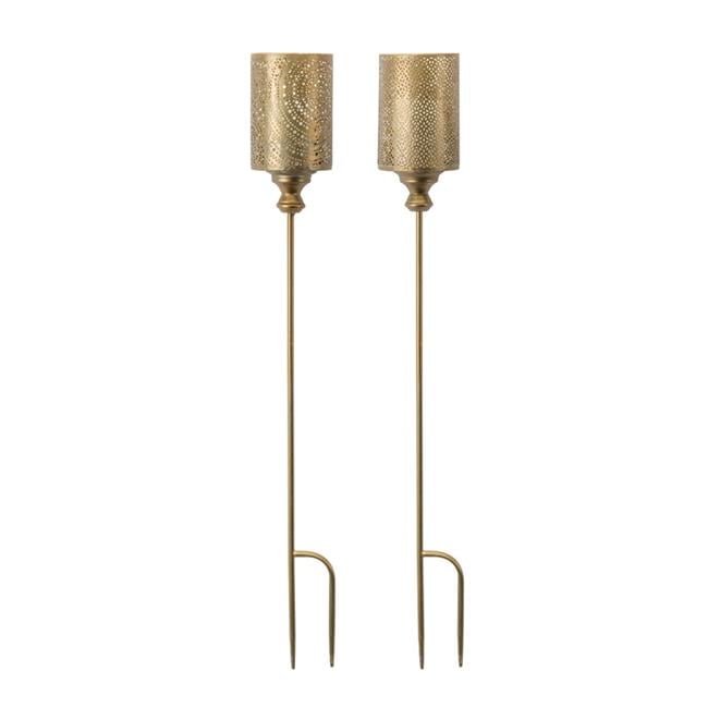 DS 40 in. Metal Garden Stake, Gold - Set of 4 - Walmart.com