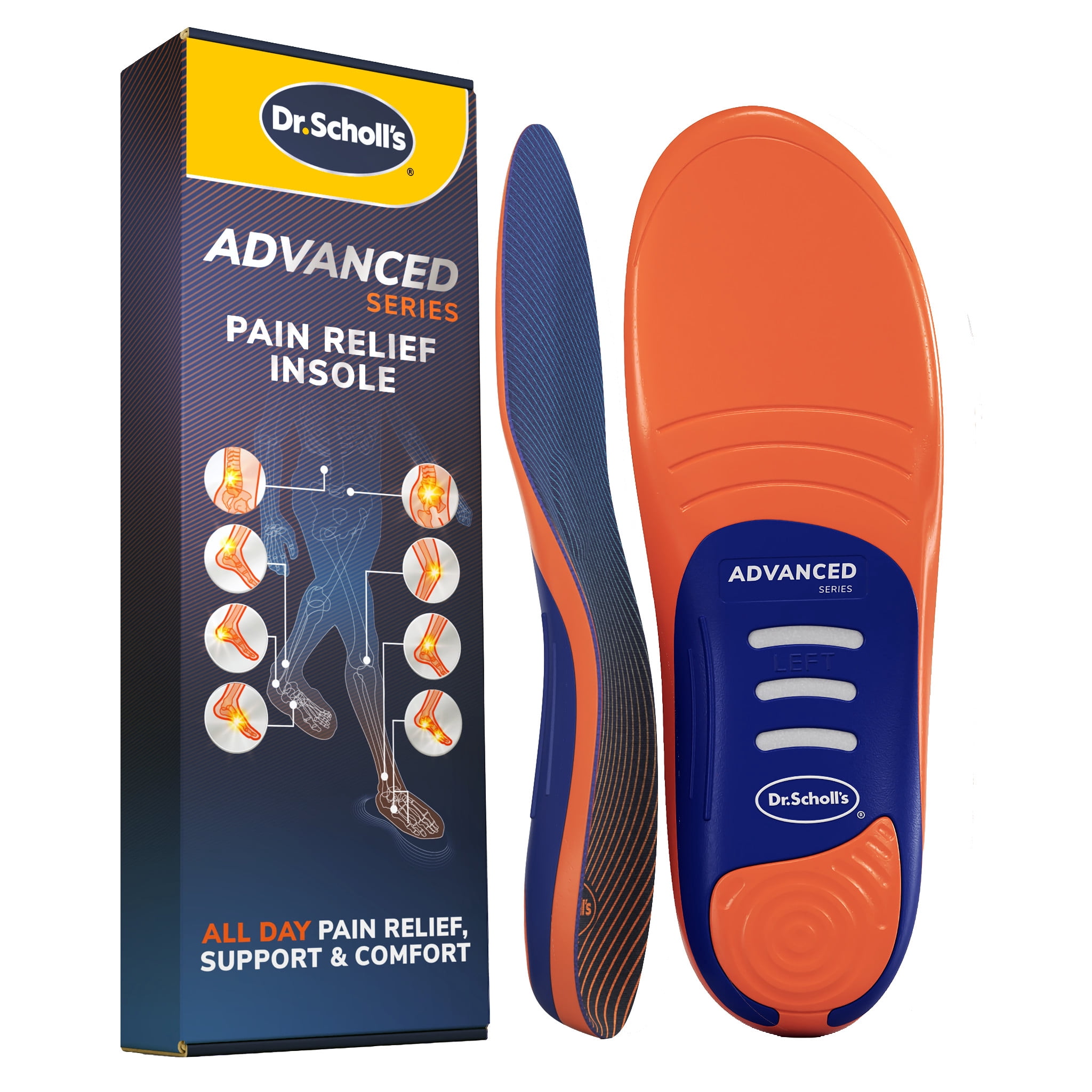 Dr. Scholl’s Advanced Pain Relief Insoles for Men Women, Heavy Duty ...