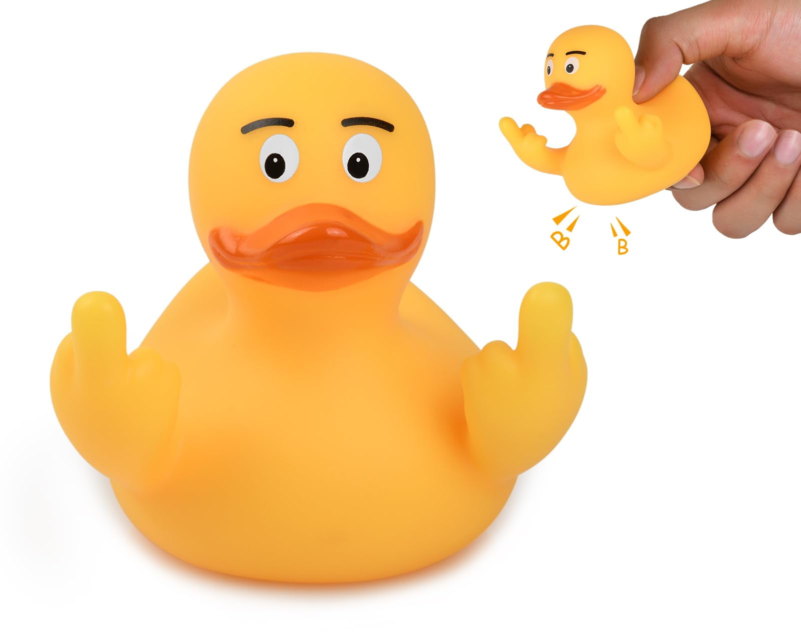 DS. DISTINCTIVE STYLE Middle Finger Rubber Ducks 2 Pieces Yellow Rubber ...