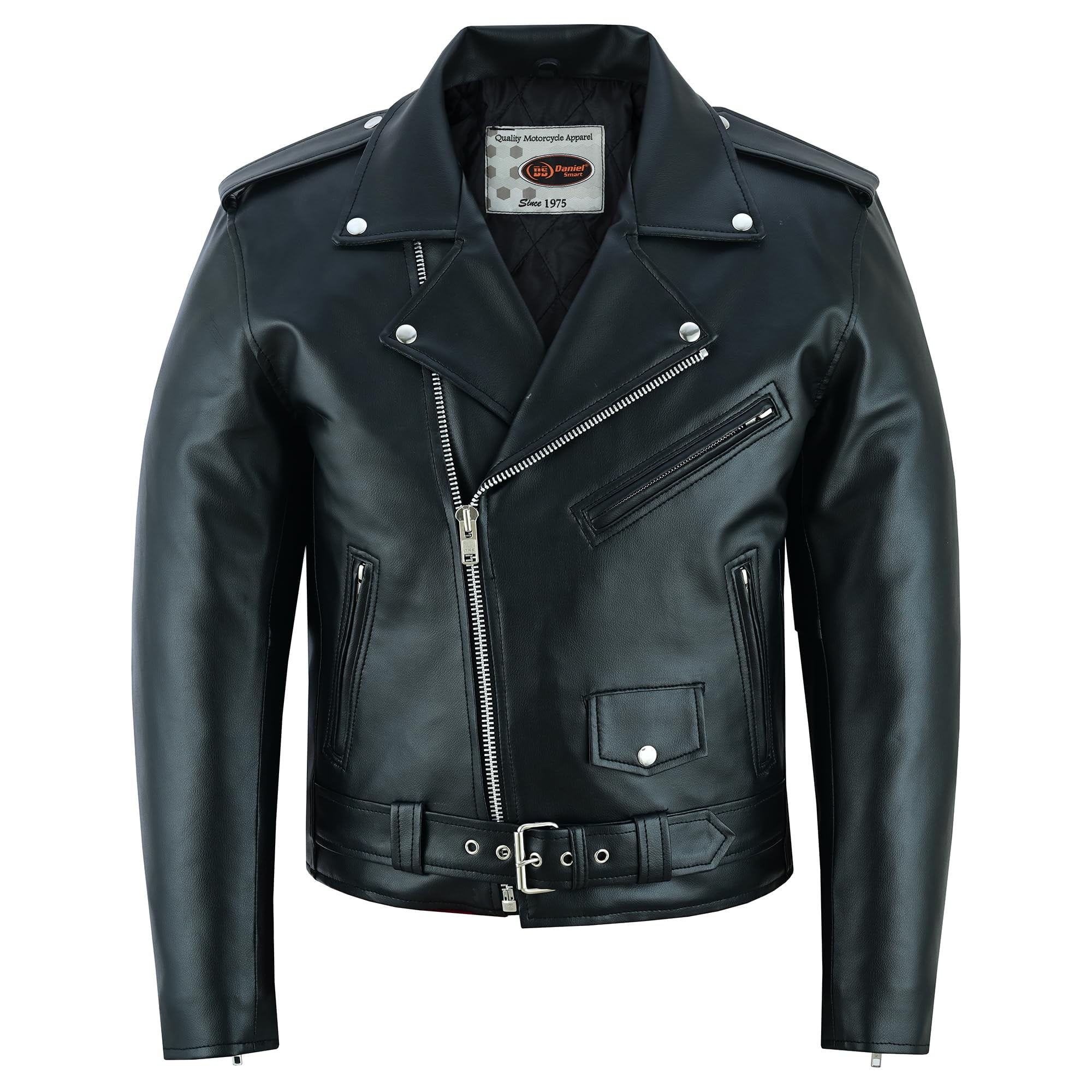 DS Daniel Smart Leather Jacket, Black Motorcycle Jacket for Men ...