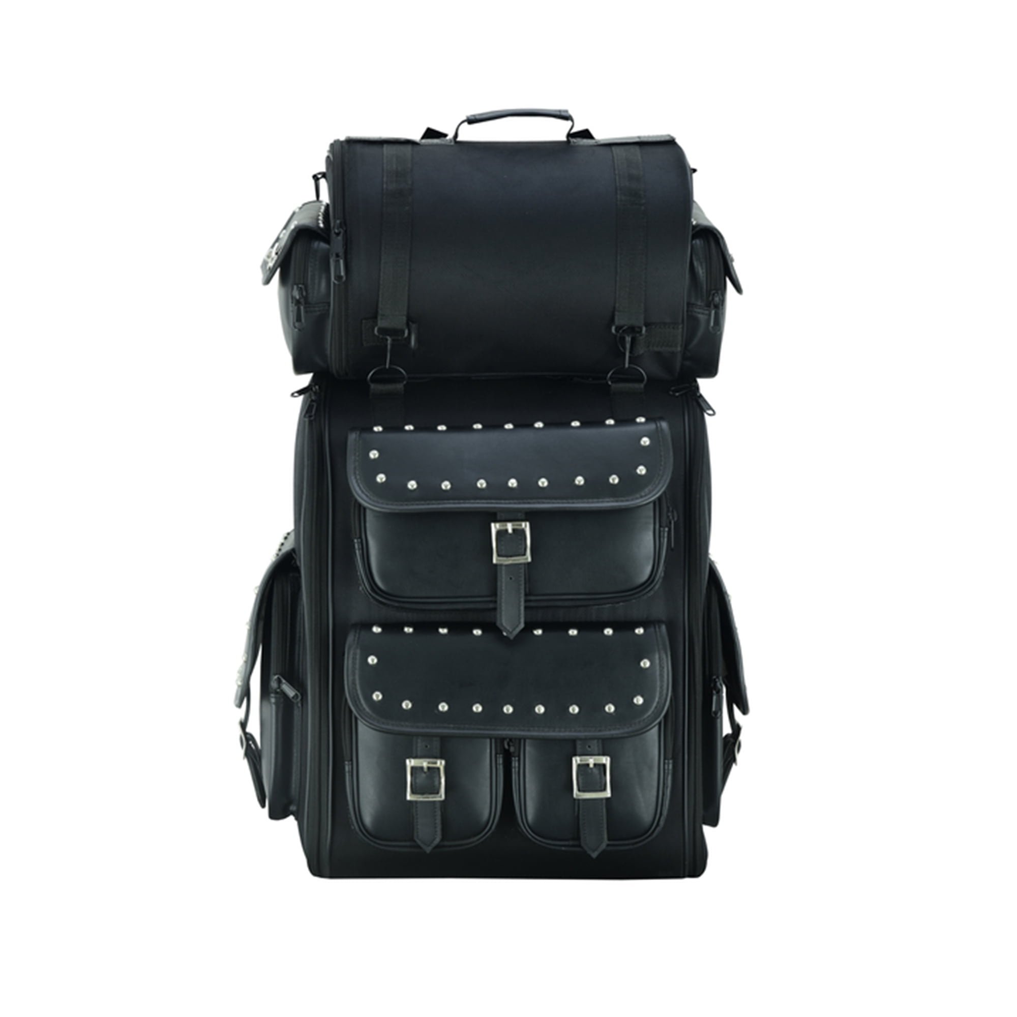 DS Daniel Smart Leather Motorcycle Bags with Top Roll and Multiple ...
