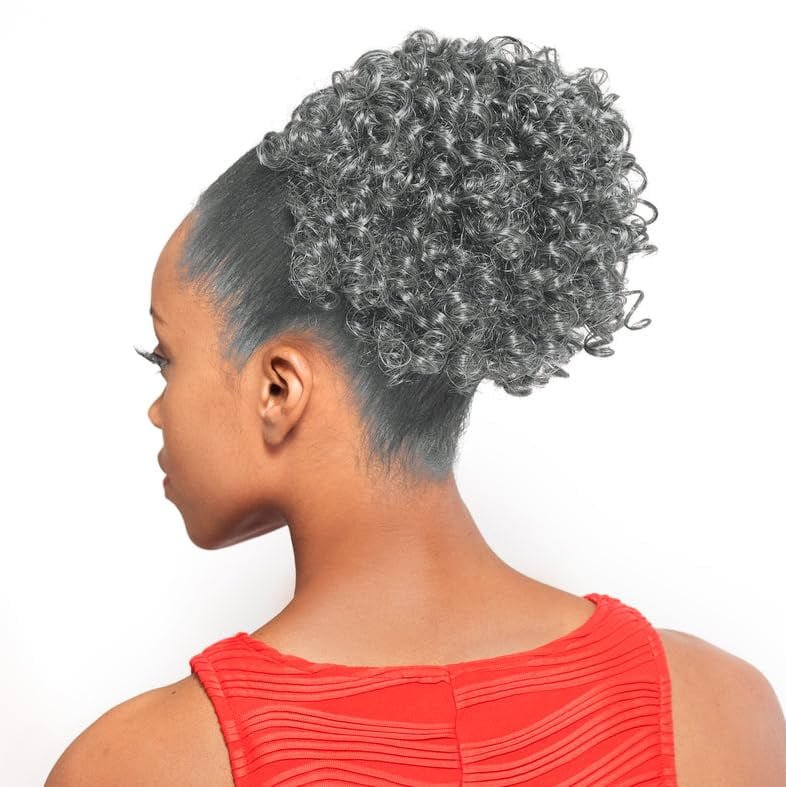 DS003 Ponytail Color 51 Light Gray - Foxy Silver Wigs 6" Short Length ...