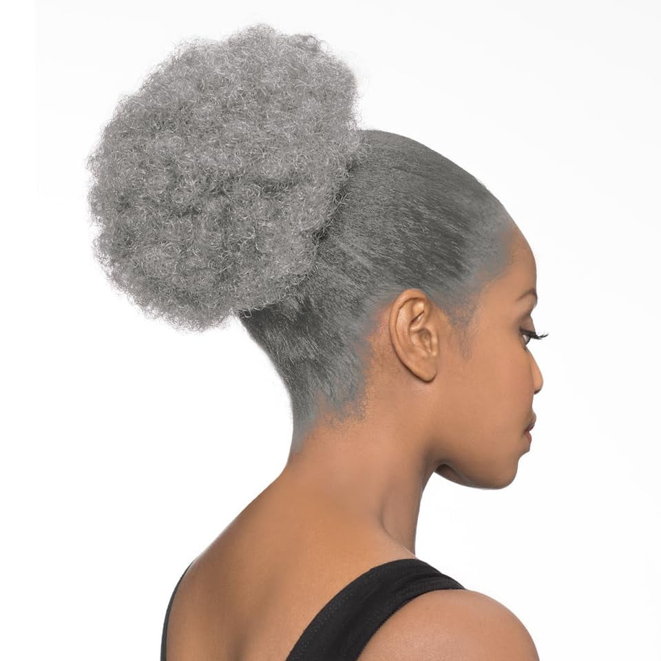 DS07 Afro Ponytail Color 60 - Foxy Silver Wigs 8-10" Medium Length ...