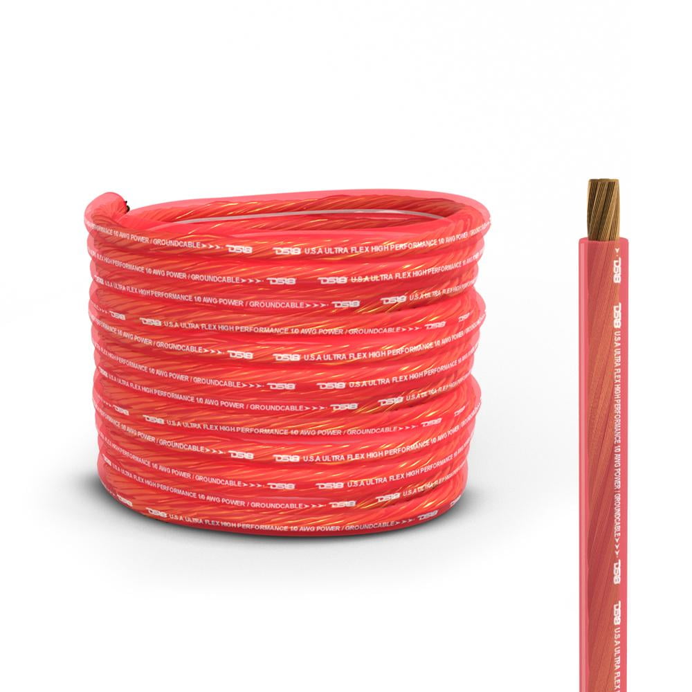 DS18 1/0 Gauge Power Wire Ground 50 Ft Spool Red CCA Ultra Flex PW-1/0GA-50RD - Walmart.com