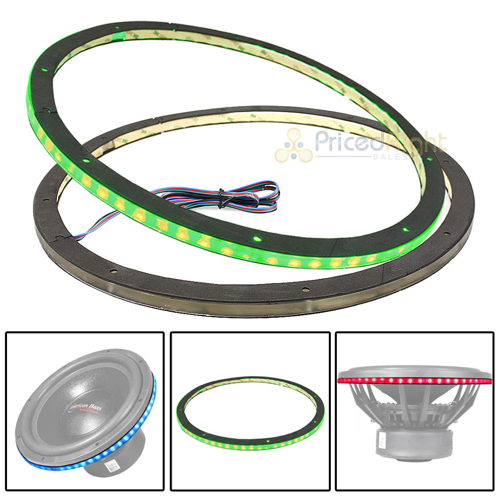 DS18 15" RGB LED Ring for Speakers and Subwoofers Waterproof LRING15 2 ...