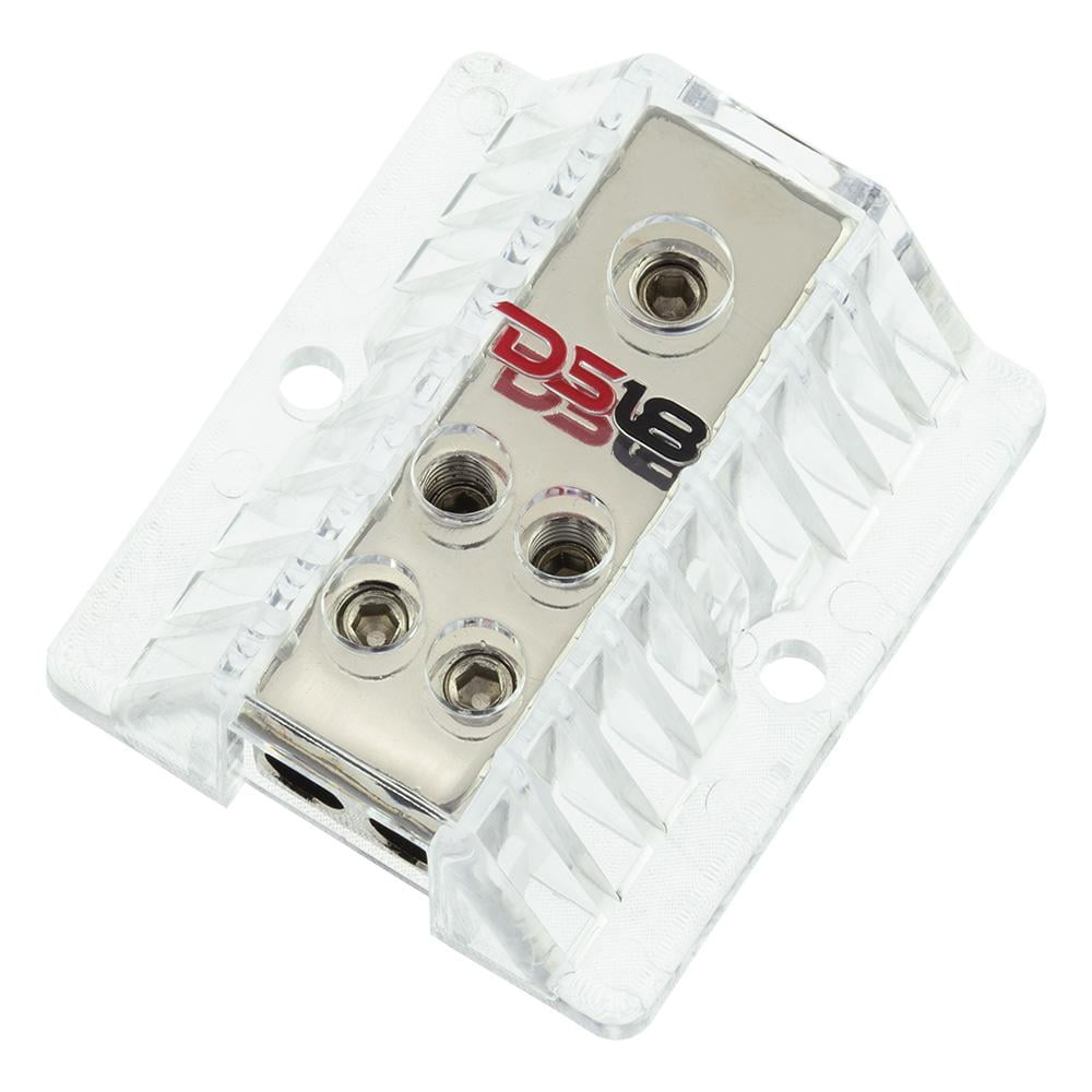 DS18 4 Gauge to 8 gauge 4 way Set Screw Ground Distribution Block AWG ...