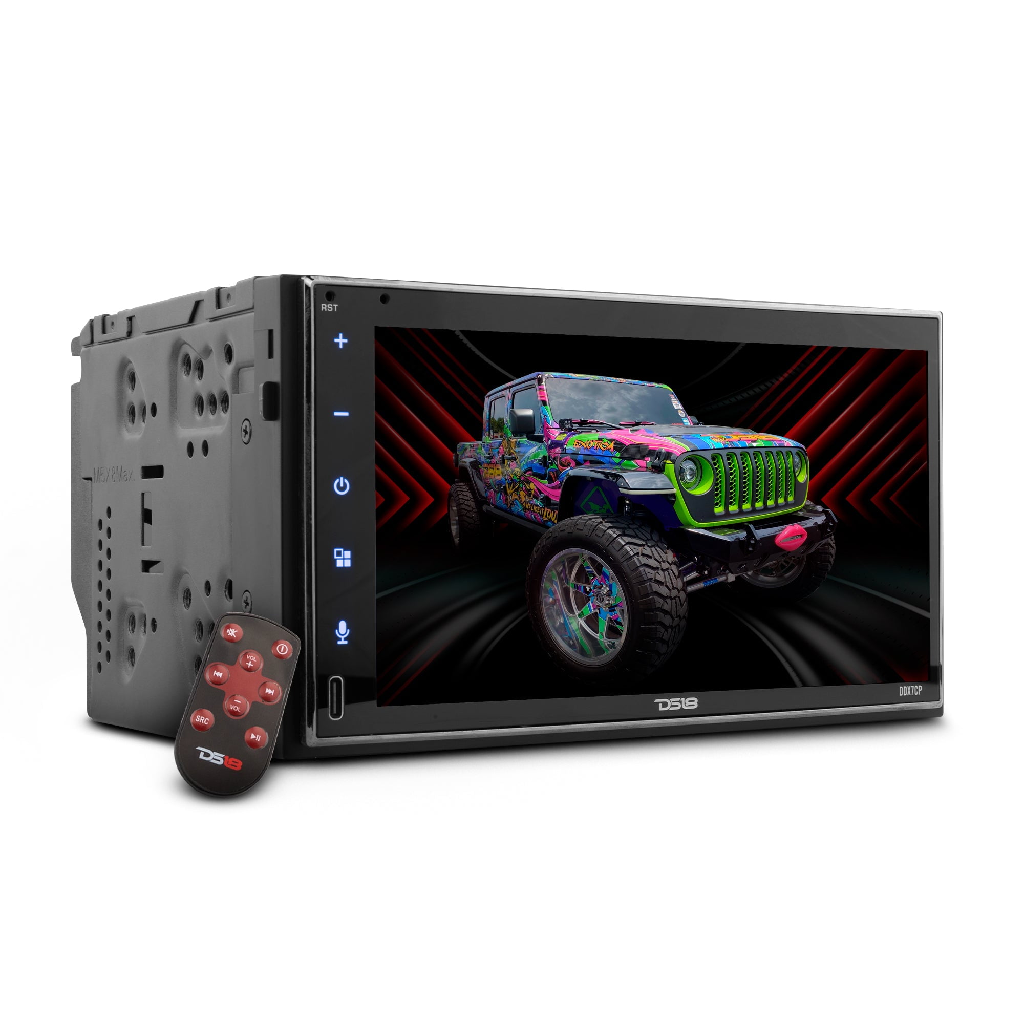 DS18 DDX7CP Audio Stereo System: 7" Touchscreen Double-Din Head Unit ...