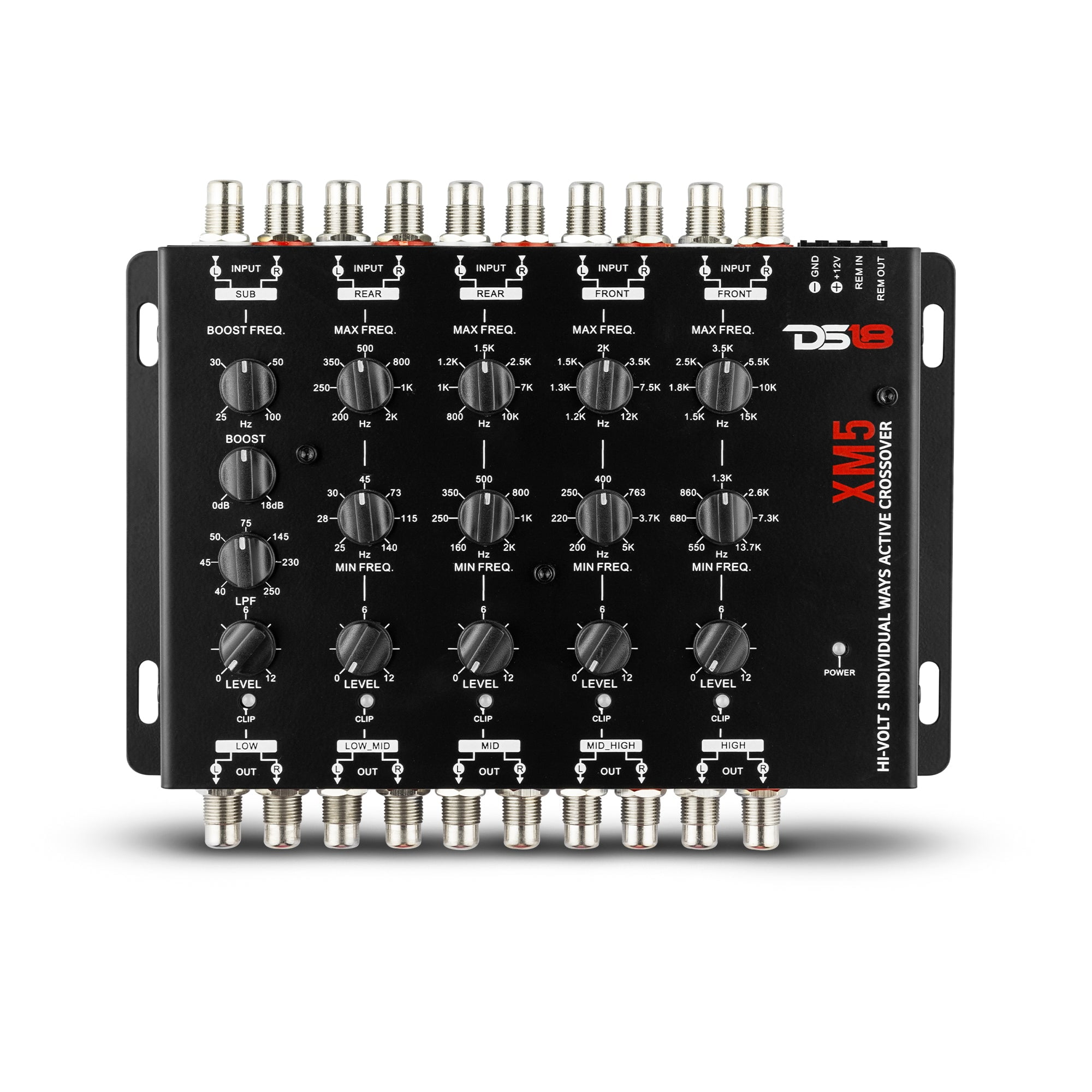 DS18 High Volt 5 Way Active Crossover, Bass Boost XM5, Adjustable ...