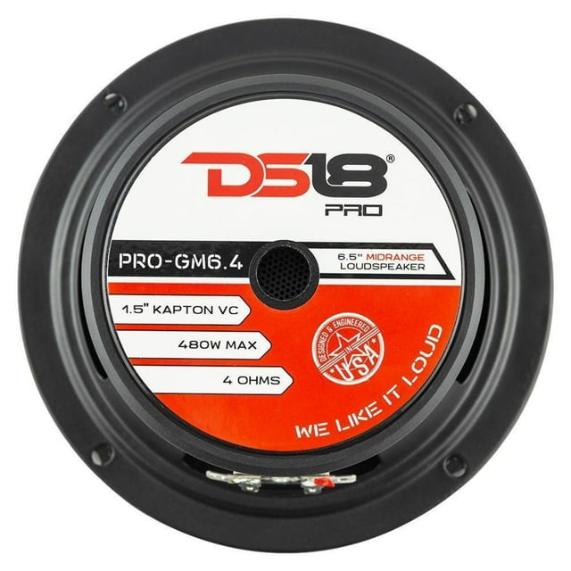 DS18 PRO-GM6.4 6.5" 4-Ohm Midrange Loud Speaker, RMS Power 140W, Max 480W, Single - Walmart.com