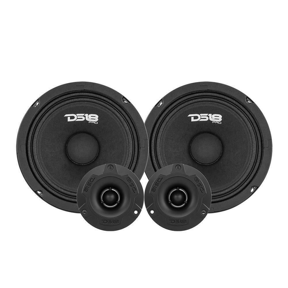 DS18 Component Car Speaker Pack, High Wattage 6.5" Mids and 1" Tweeters ...