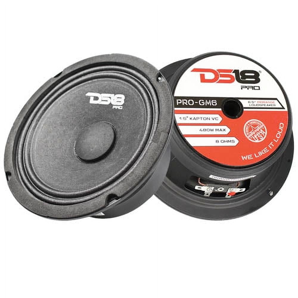 DS18 PRO-GM6 6.5 Inch Classic Midrange Loud Speakers 8 Ohms 480 Watts Max 2 Pack - Walmart.com
