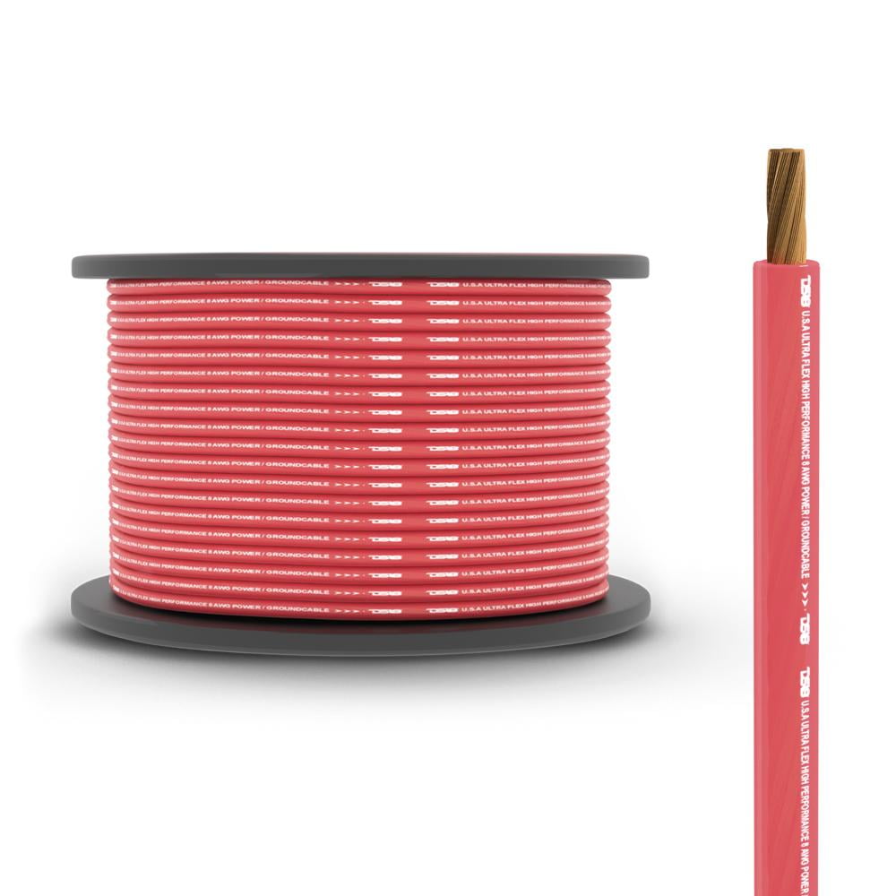 DS18 PW-8GA-250RD 8 Gauge Wire Ultra Flex CCA Power Ground Wire Cable ...