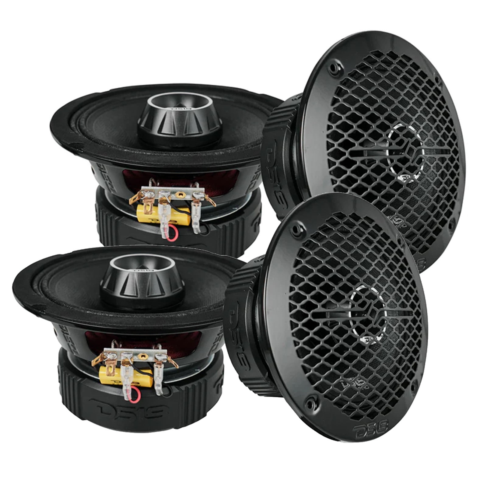 DS18 PRO-ZT6 4-Pack 6.5" Midrange Loudspeaker with Built-In Tweeter ...