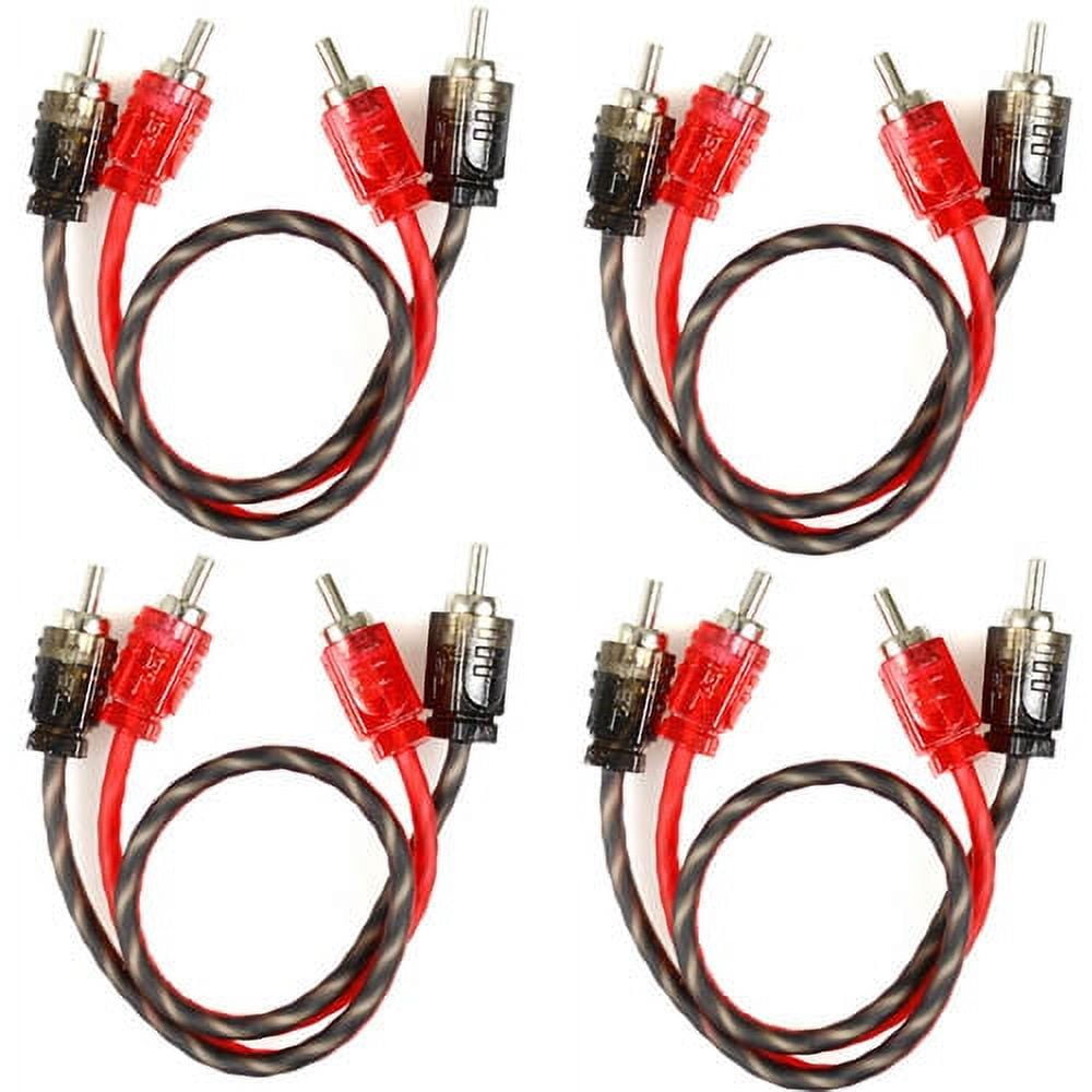 DS18 1 Ft RCA 4 Channel Twisted Premium Audio Cable Pair for Theater ...