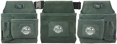 DS2729 :: 4 Piece 14 Pocket Tool Belt Combo Hunter Green Color Suede ...