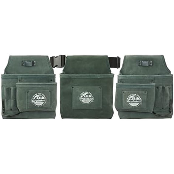 DS2729 :: 4 Piece 14 Pocket Tool Belt Combo Hunter Green Color Suede ...