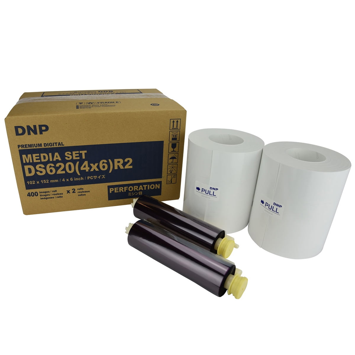 DNP DS620A Perforated Printer Media, 4x6" Roll, 2" Single Perf, 400 ...