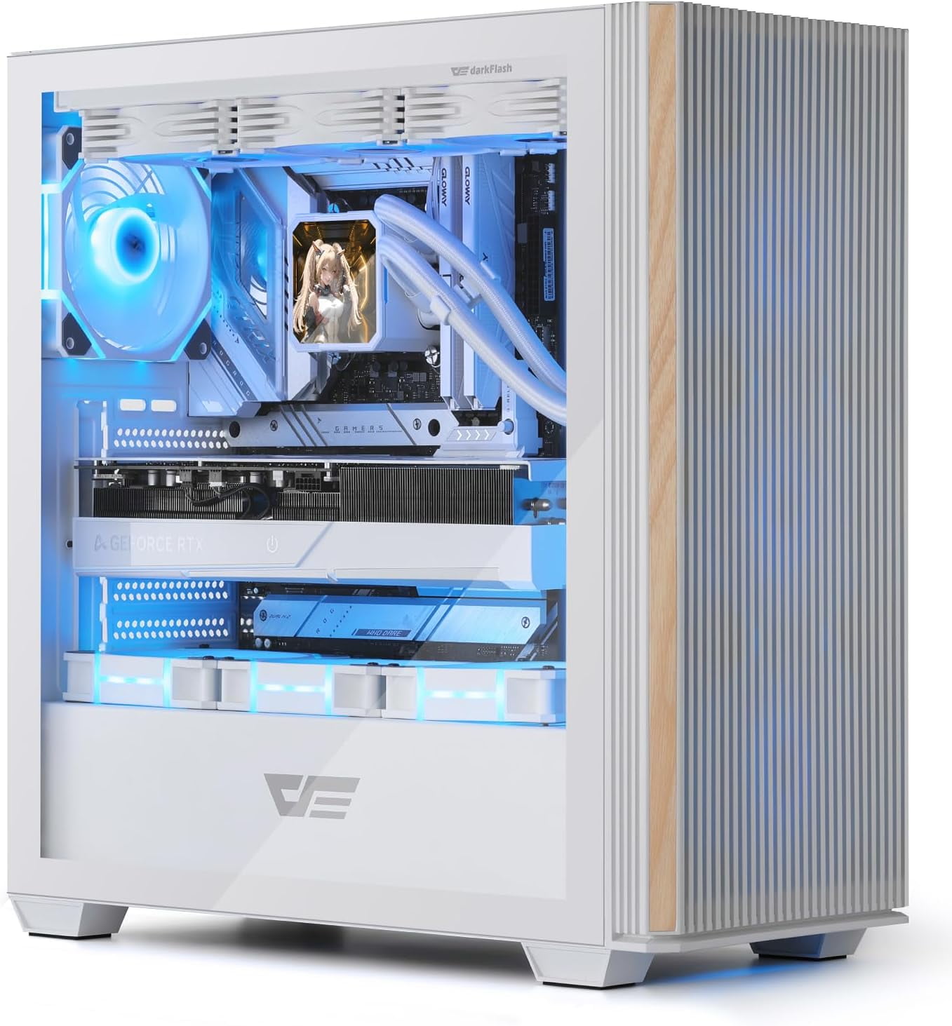DS900WS(2025) ATX PC Case, Genuine Walnut Wood, High Airflow, Pre ...
