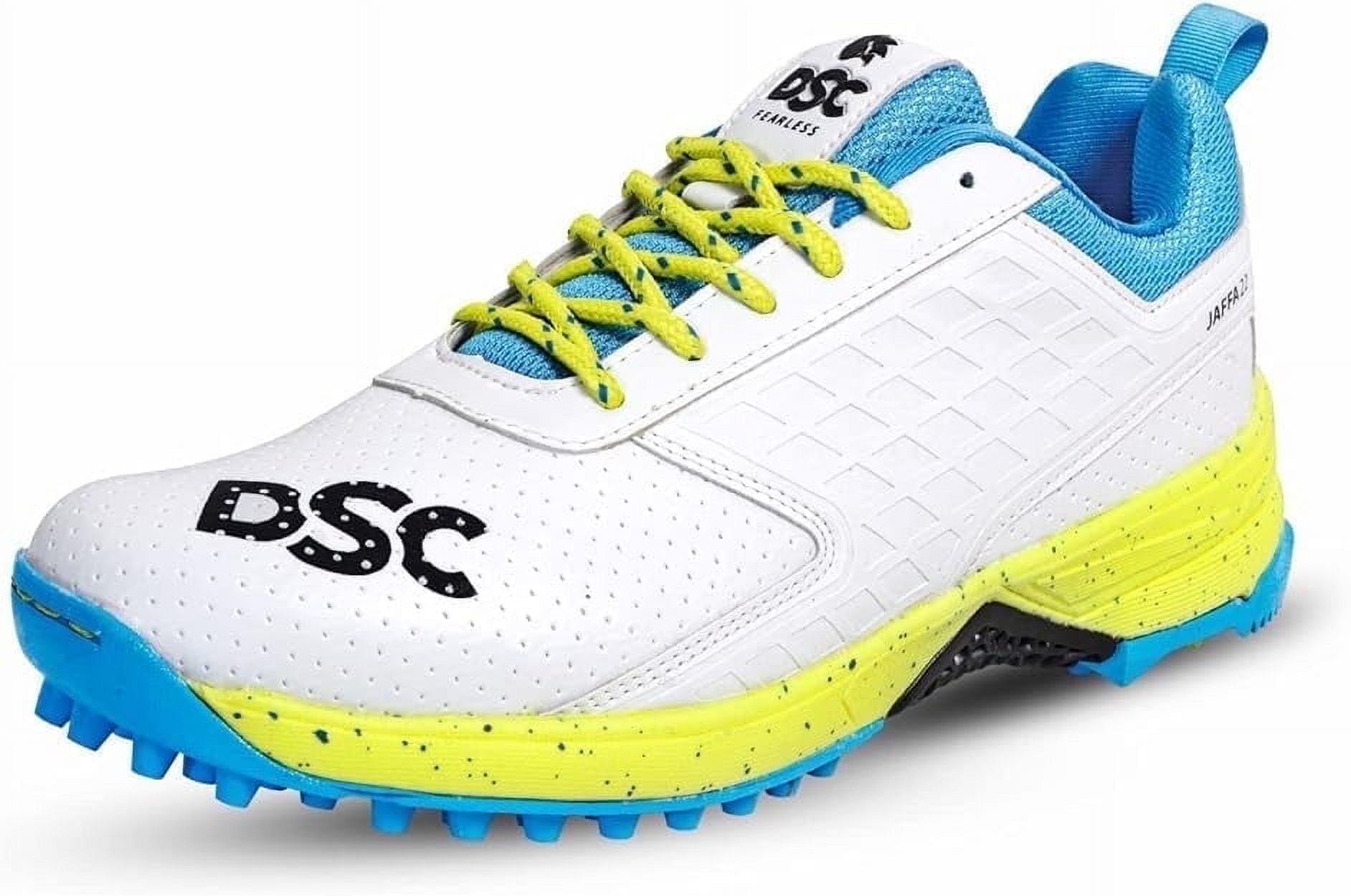DSC Jaffa 22 Cricket Sport Shoes | Color: White-Lime-Yellow| Size: 6US ...