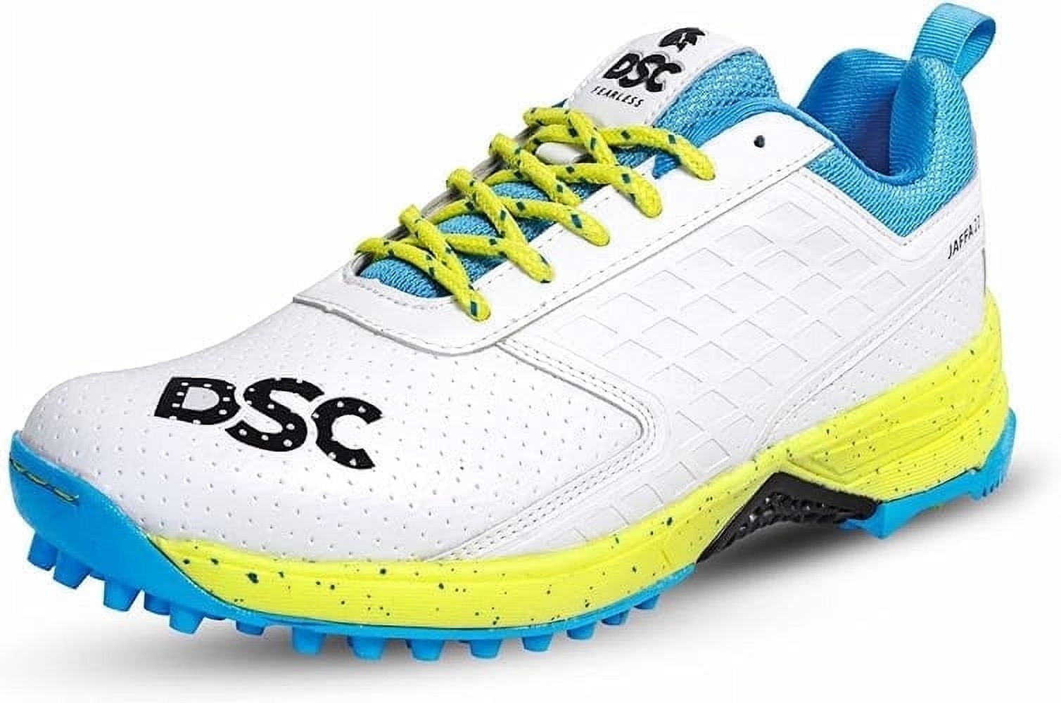 DSC Jaffa 22 Cricket Sport Shoes | Color: White-Lime-Yellow| Size: 12US ...