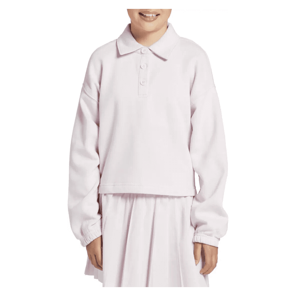 DSG Girls' Henley Fleece Sweatshirt, Tinted Rose, XL(16) - Walmart.com