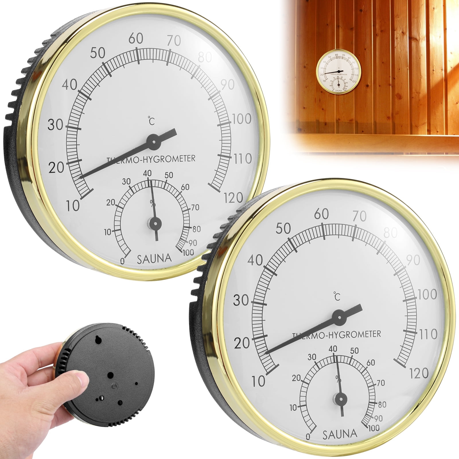 DSH 2Pcs Sauna Thermometer 2 in 1 Sauna Thermometer Hygrometer Indoor ...