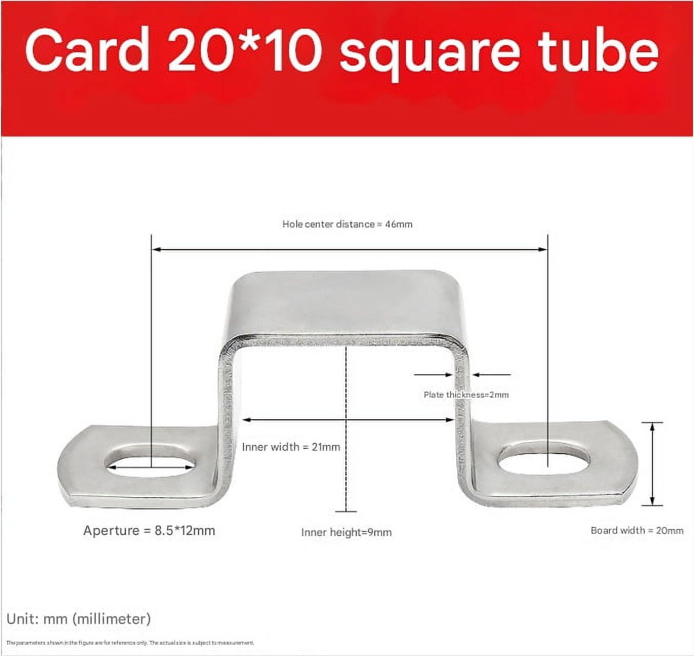 DSH Square pipe clamp 10 pack square rectangular pipe clamp stainless ...