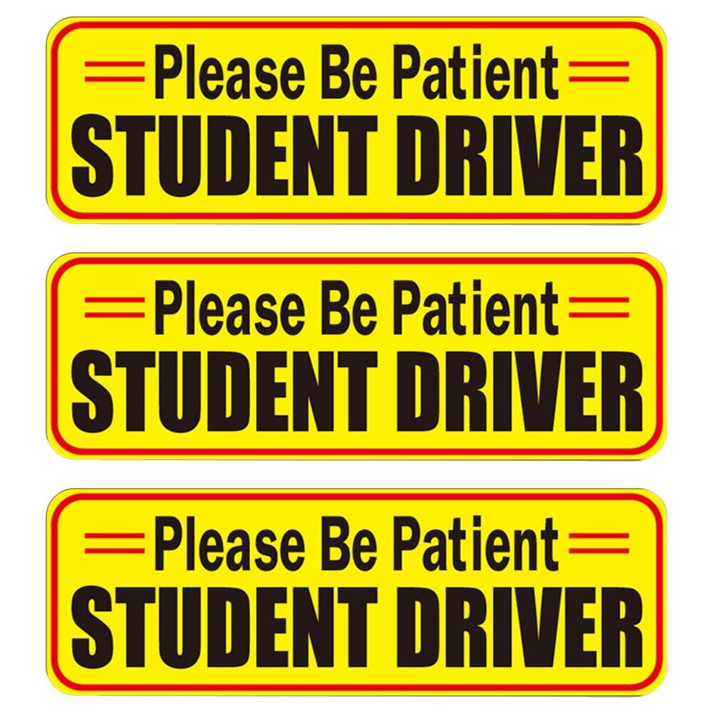 DSH Student Driver Magnet Sticker Signs: 3pcs Please Be Sticker Decal ...